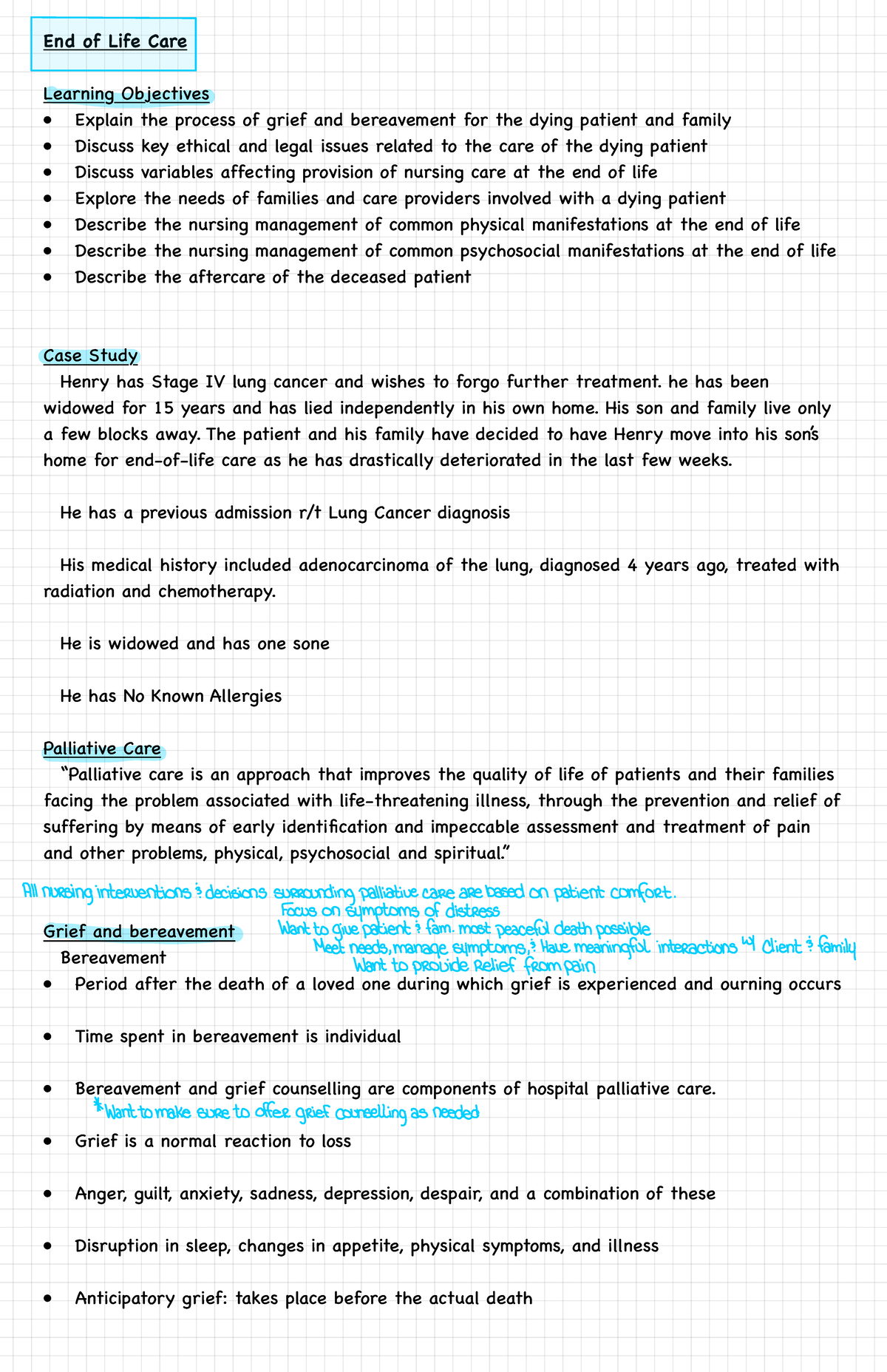 Nurs311 end of life care - End of Life Care Learning Objectives ...