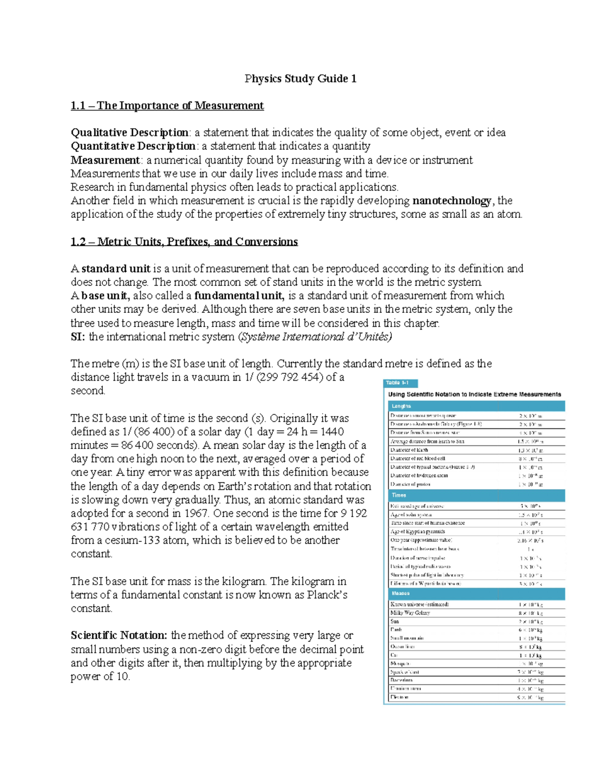 Physics Study Guide 1 - Research in fundamental physics often leads to ...