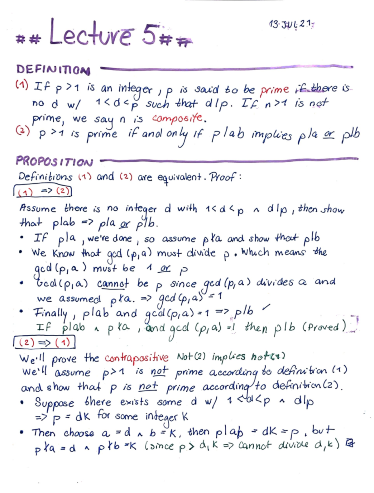5. Prime numbers - Professor Matt Garcia - 13. JUL 21 Lecture 5 ...