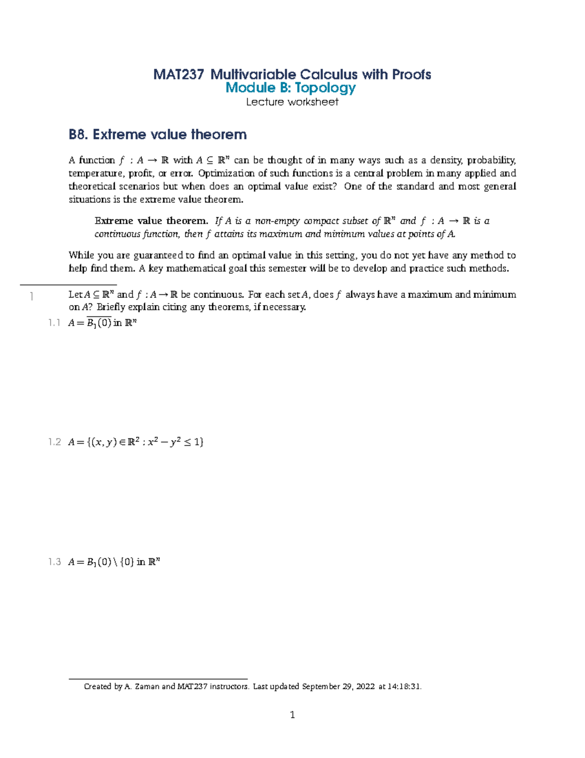 Mat237-b8-worksheet - b8 Worksheet - MAT237 Multivariable Calculus with ...