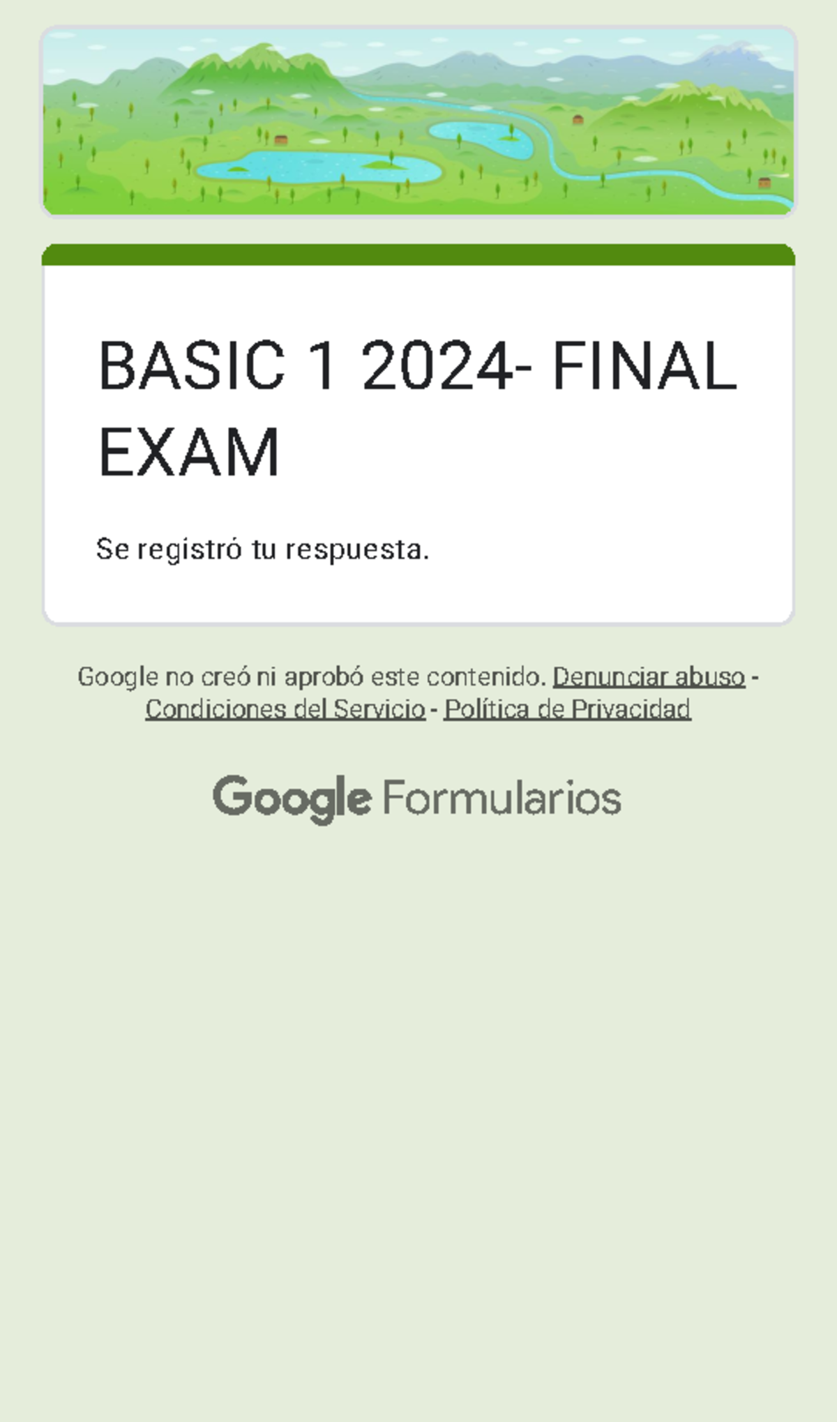 Basic 1 2024- Final EXAM - Matemática Básica - Google no creó ni aprobó ...