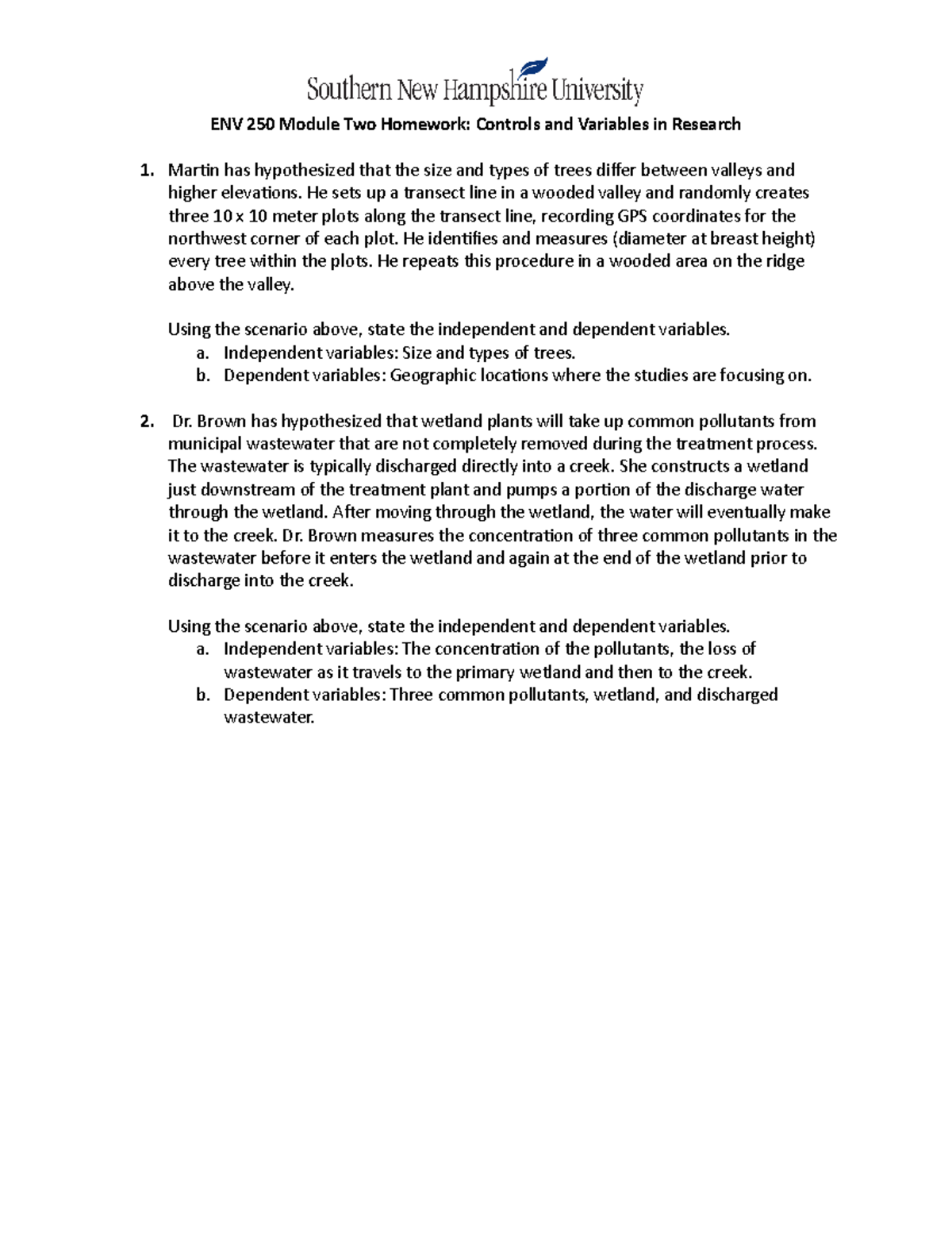 Ian A. Harper ENV 250 Module Two Homework - ENV 250 Module Two Homework ...