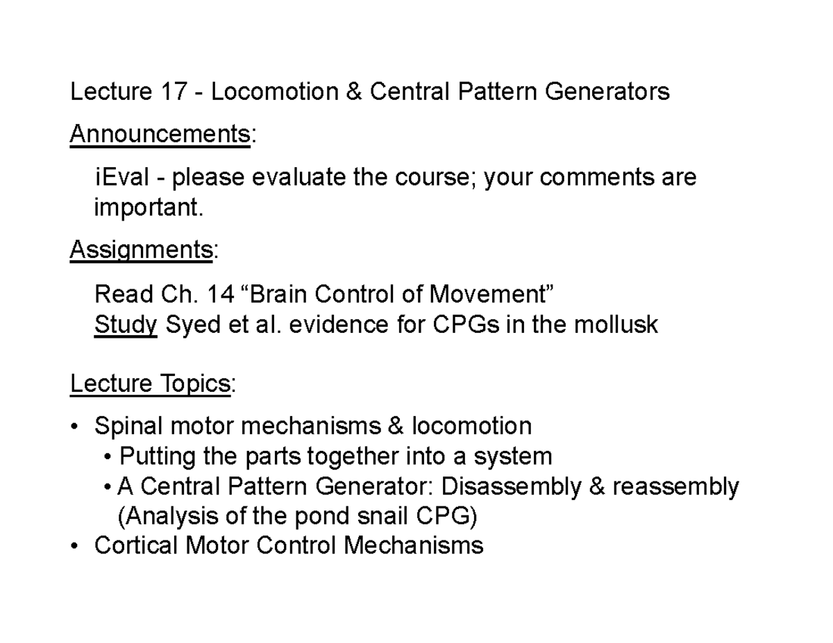 CBNS-106-Images Fiacco part II(9)revised 17 - Lecture 17 - Locomotion ...
