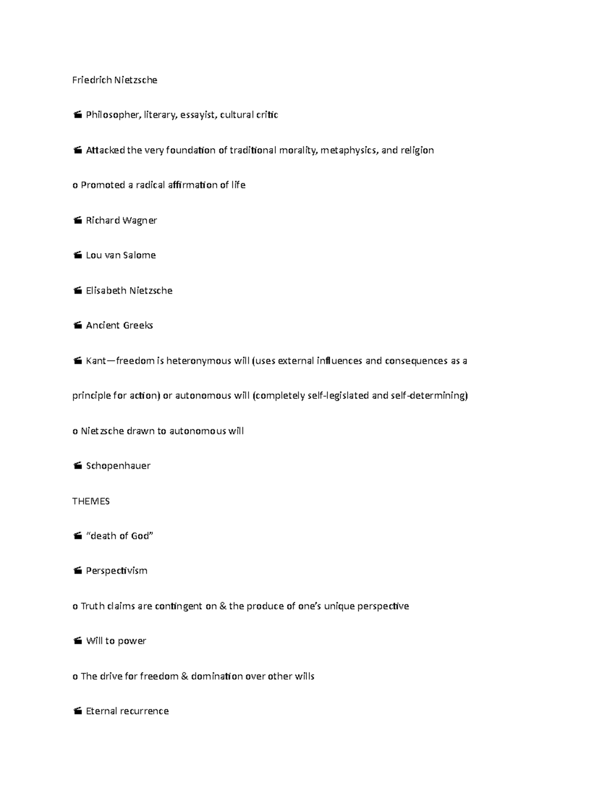 Friedrich Nietzsche - Lecture Notes Module 4 - Friedrich Nietzsche ...