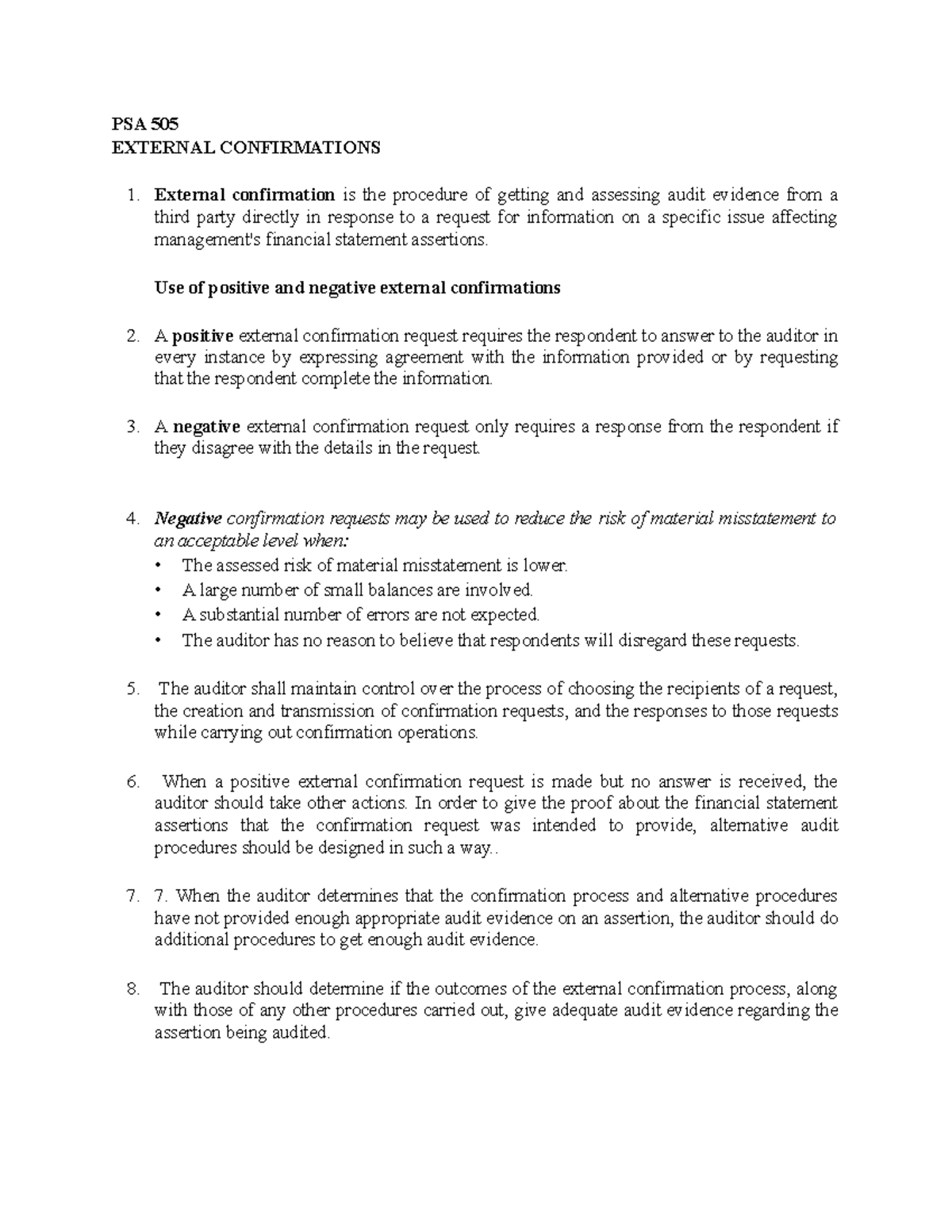 PSA 5005-620 - Notes in Philippine Standard in Auditing 505-620 - PSA ...