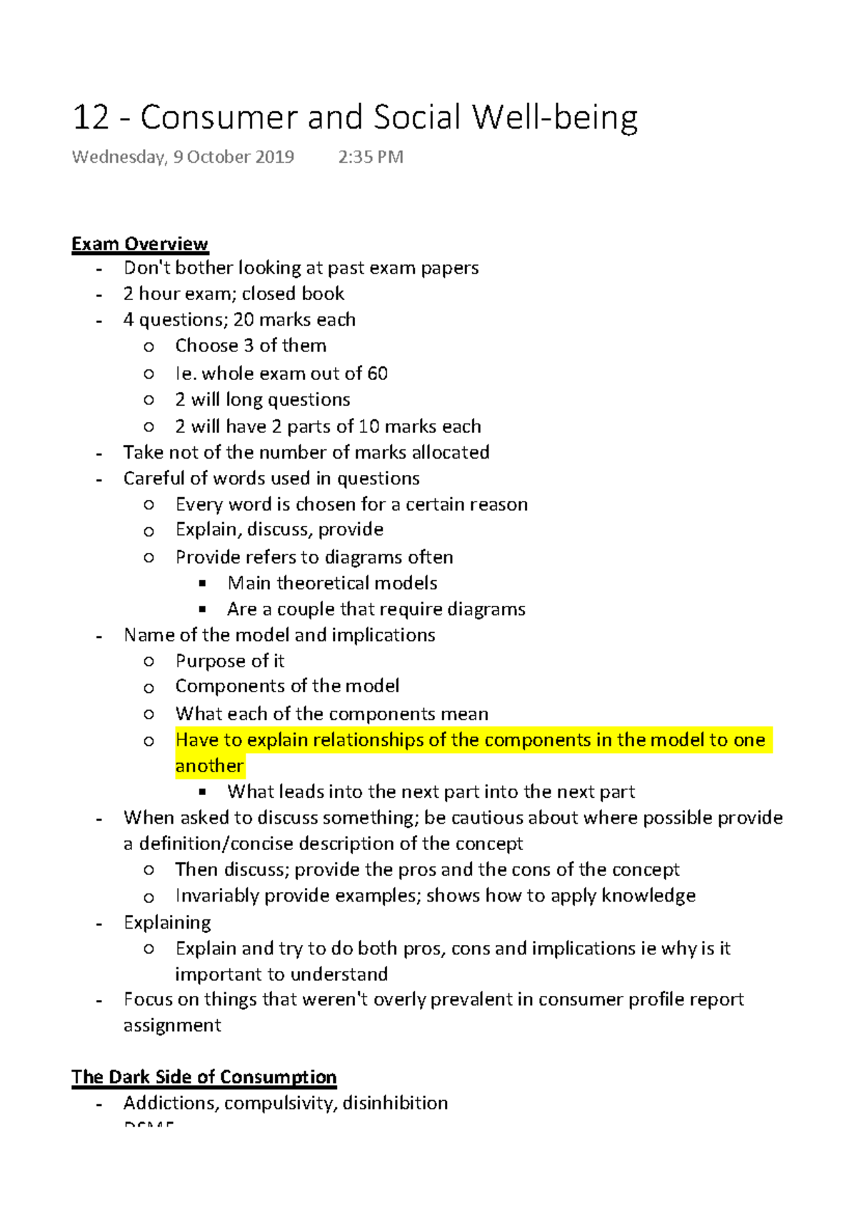 MARK202 Lecture 12 - Warning: TT: undefined function: 32 Exam Overview - Don't bother looking at ...