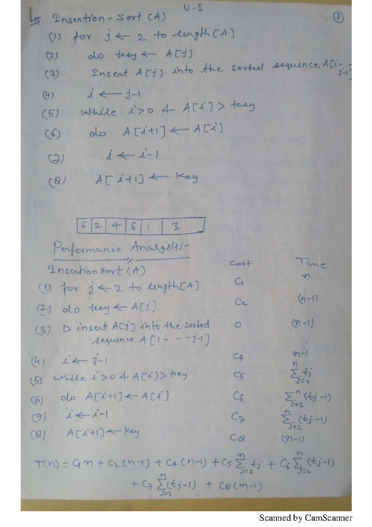 Lect2 sorting algo - Computer science - Studocu