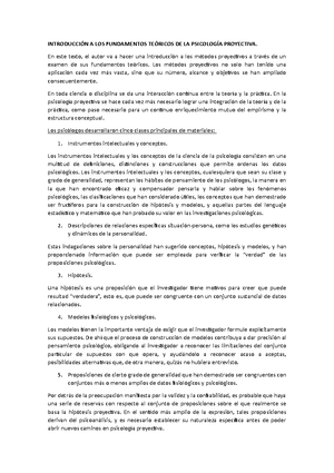 Resumen toda la materia - Resumen psicología proyectiva Los estilos ...