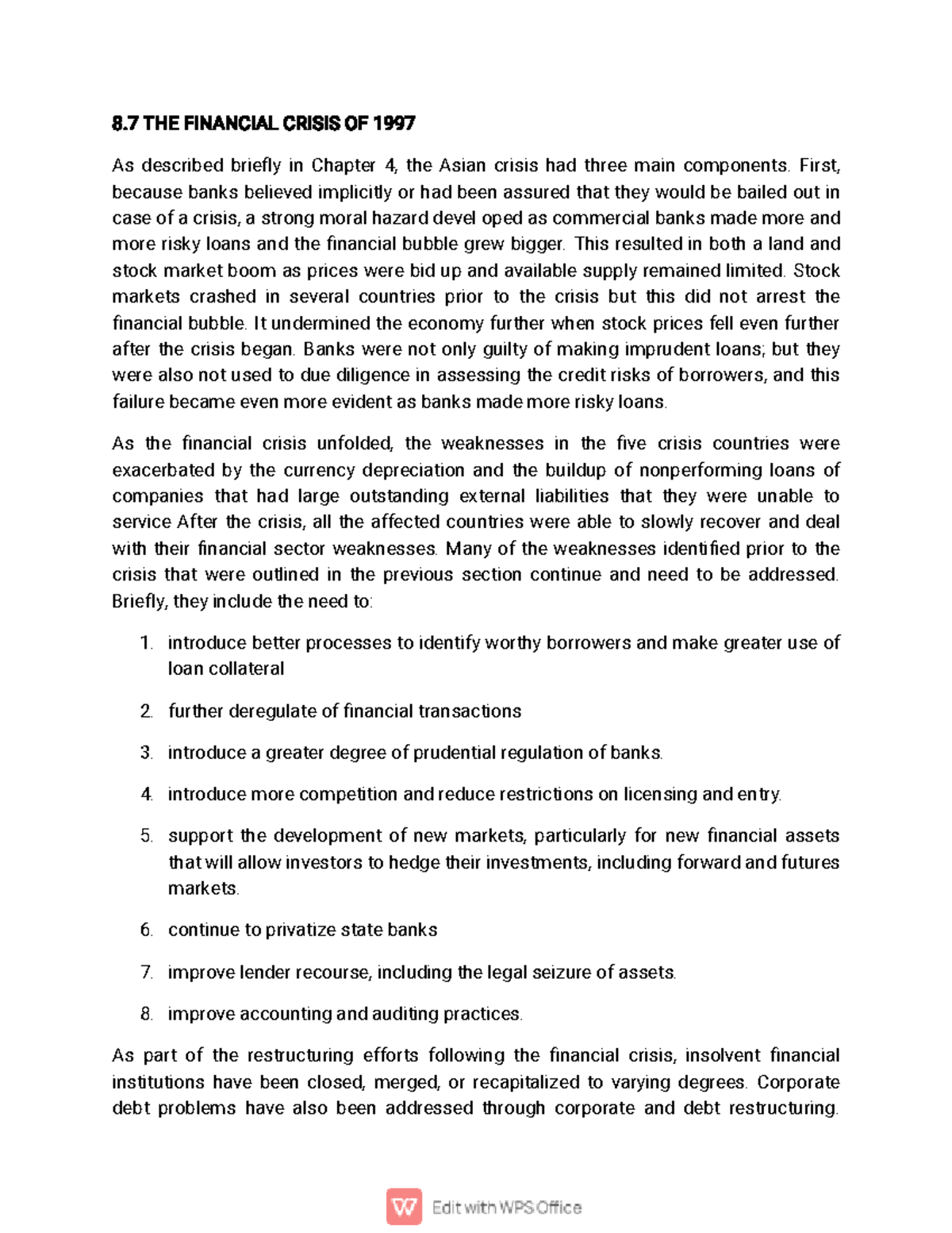 THE Financial Crisis OF 1997 - 8. 7 THE FINANCIAL CRISIS OF 1997 As ...