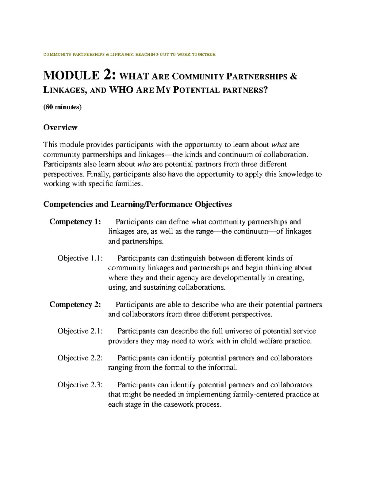 community partnership - COMMUNITY PARTNERSHIPS & LINKAGES: REACHING OUT ...