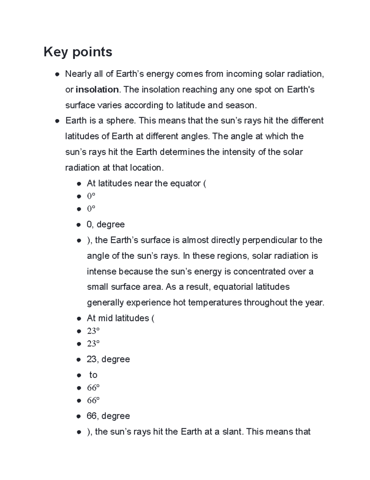 Solar radiation and Earth's seasons - Key points Nearly all of Earth’s ...