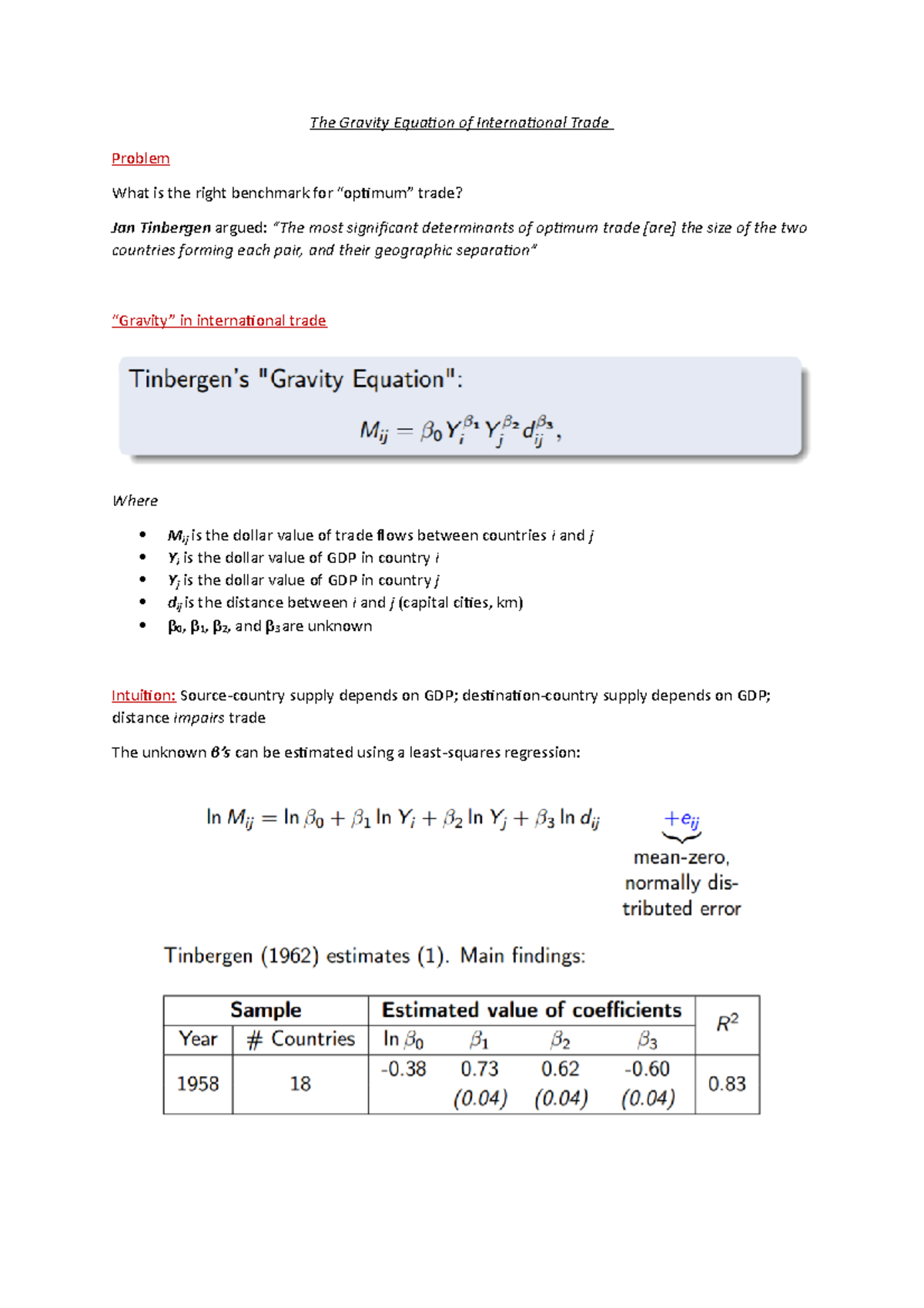 Lecture 3 - Gravity Equation of International Trade - The Gravity ...