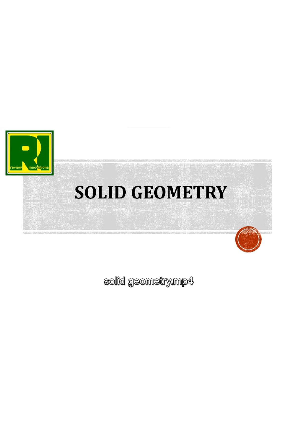 Solid Geometry Exampes - BS Civil Engineering - Studocu