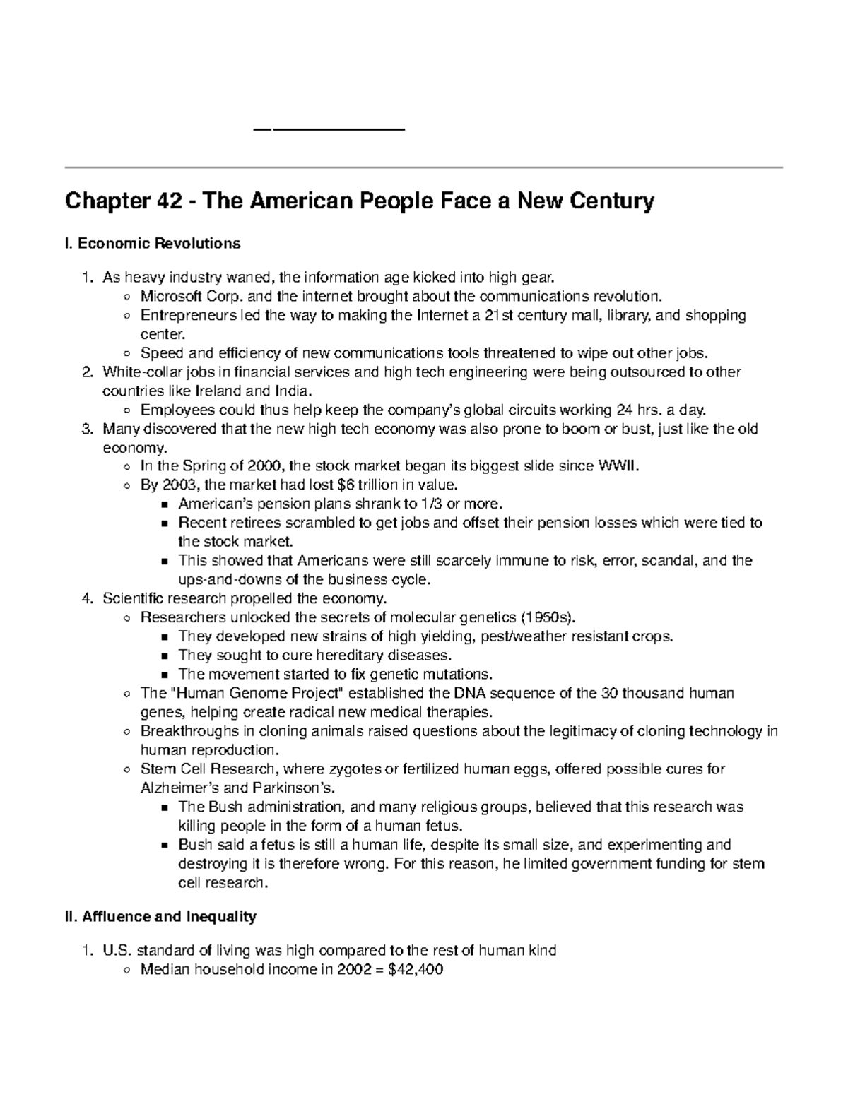Chapter 42 - The American People Face a New Century - Economic ...
