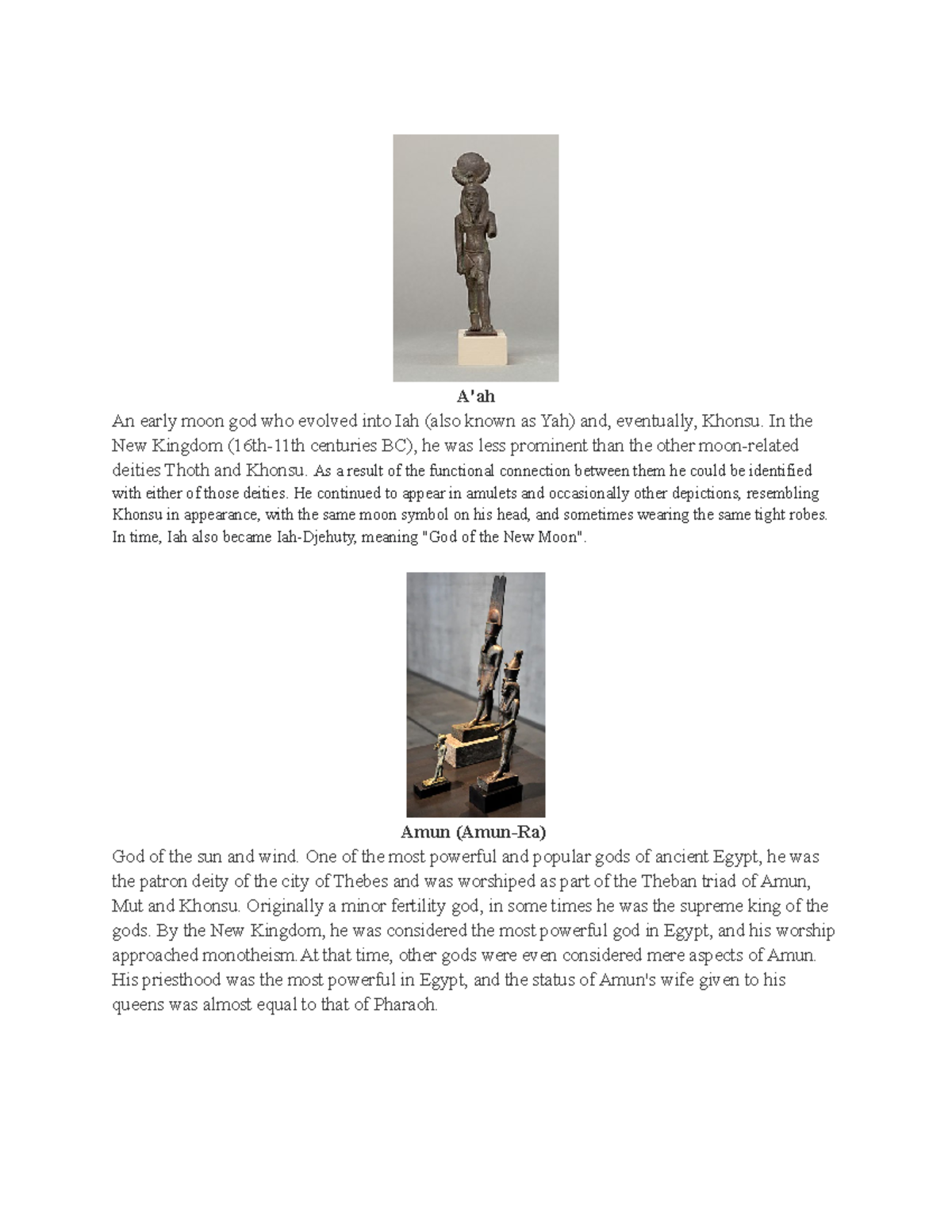 Egyptian GOD - A'ah An early moon god who evolved into Iah (also known ...