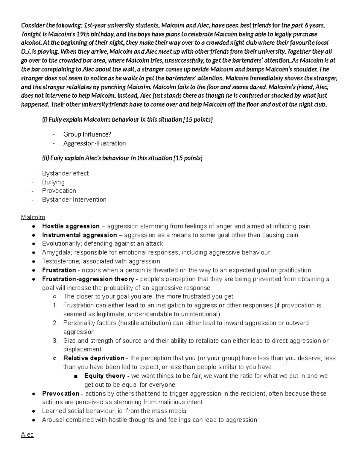 PSY220 Reading and Lecture Notes - Consider the following: 1st-year ...