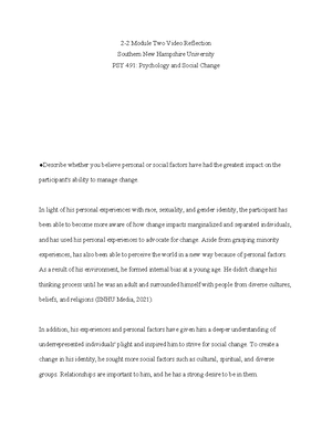 2-2 Module Two Video Reflection - 2-2 Module Two Video Reflection ...