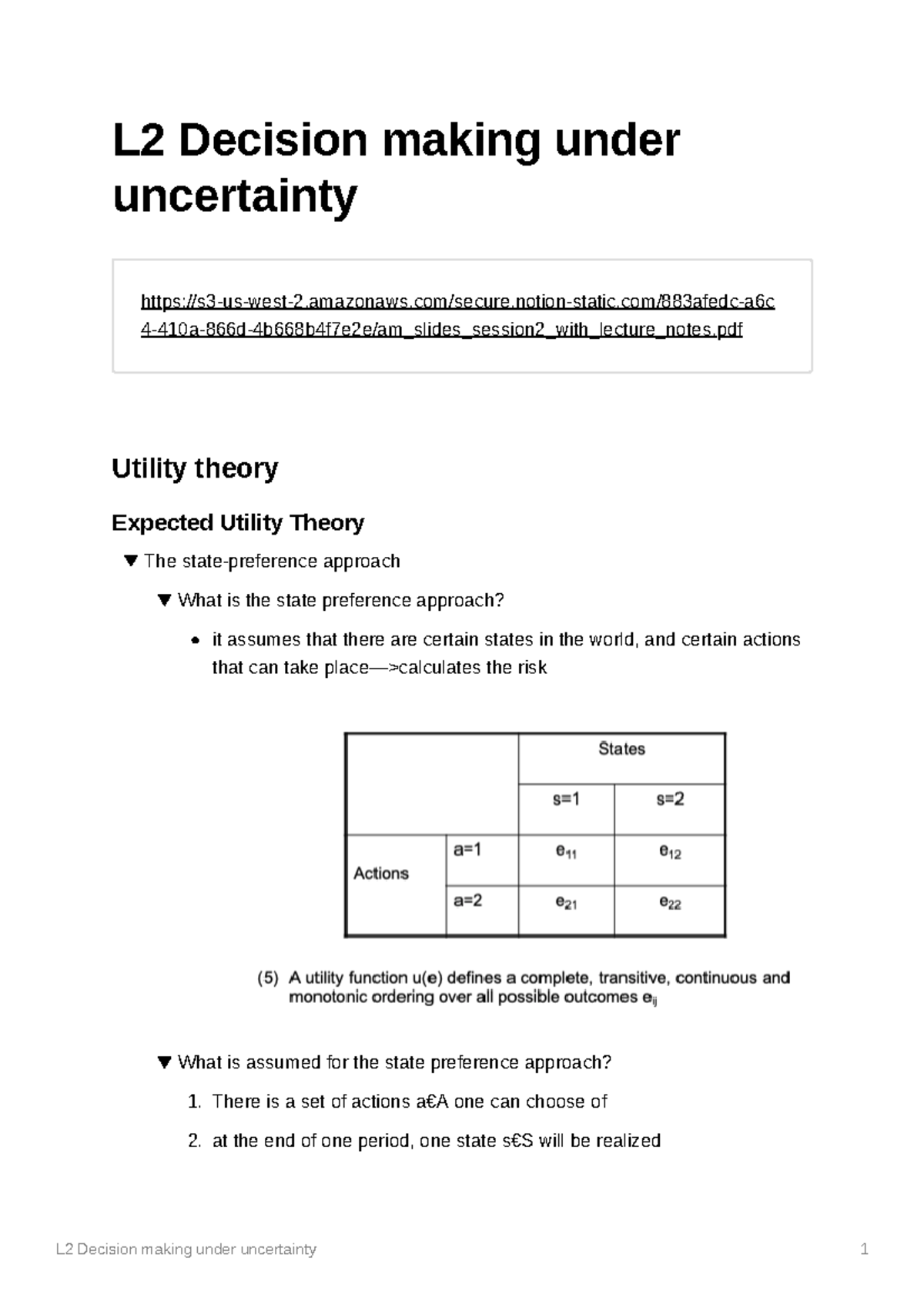 L2 Decision making under uncertainty - L2 Decision making under ...
