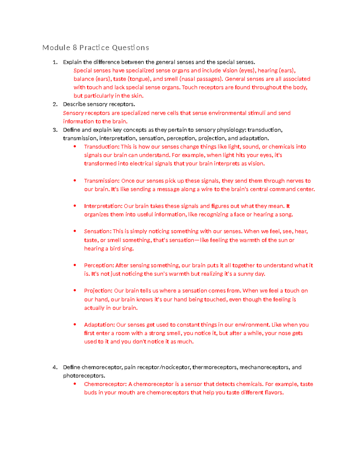 Final Exam Review Questions - Module 8 Practi ce Questi ons Explain the ...