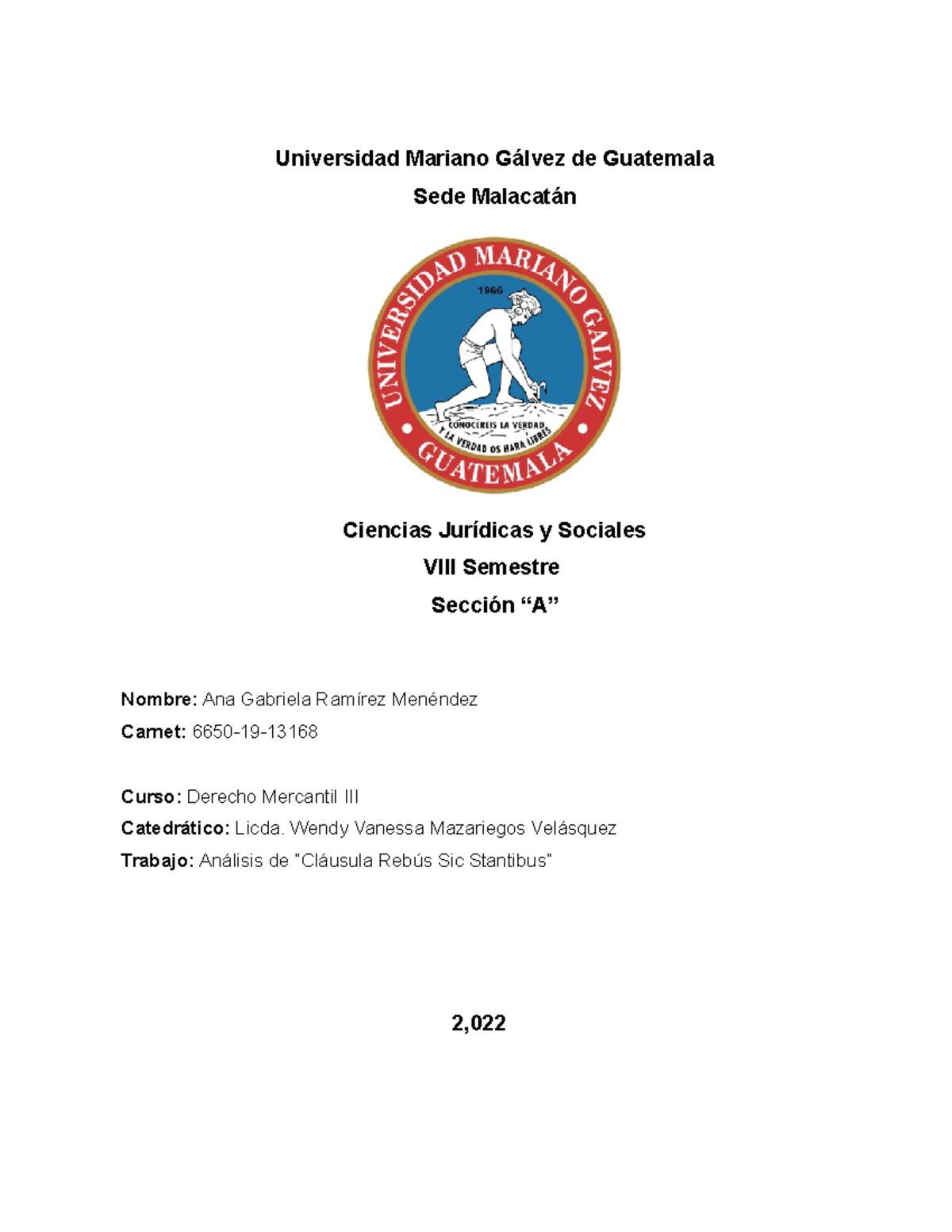 Clausula Rebús Sic Stantibus - Universidad Mariano Gálvez de Guatemala ...