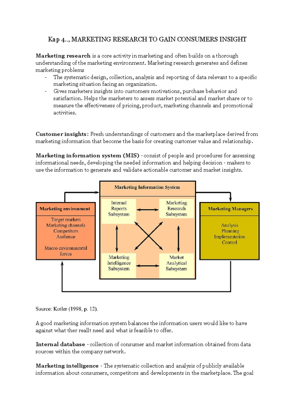 Marketing And Business Administration (Original) HT - Kap 4 ...