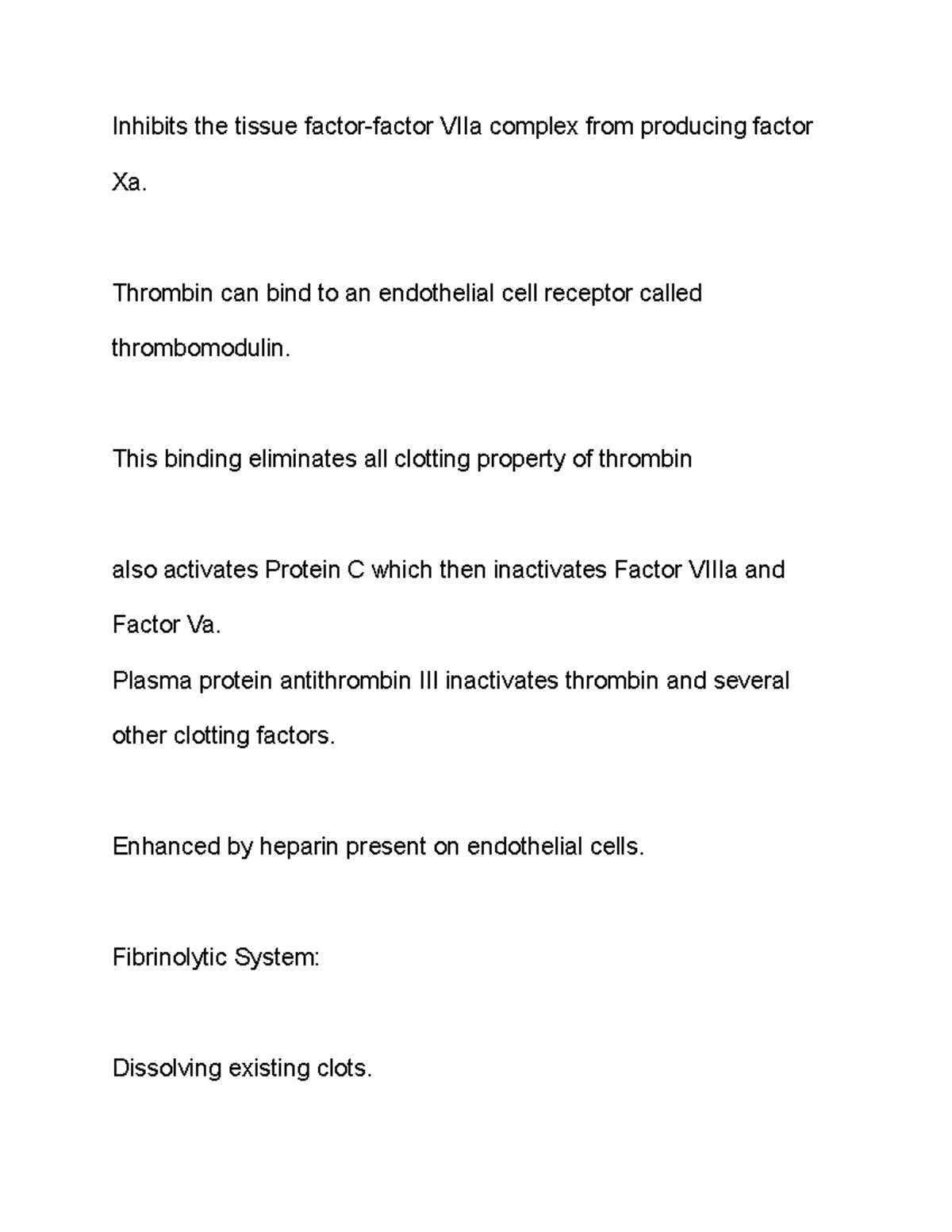 Lecture 14 Part 7 - Inhibits the tissue factor-factor VIIa complex from ...
