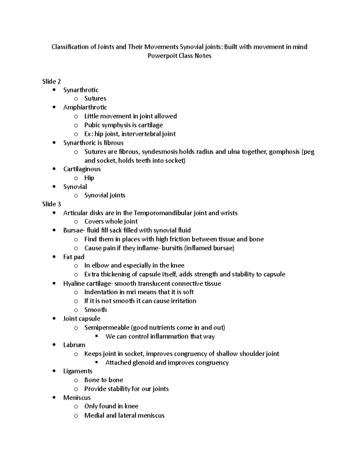 classification-of-joints-and-their-movements-synovial-joints-studocu