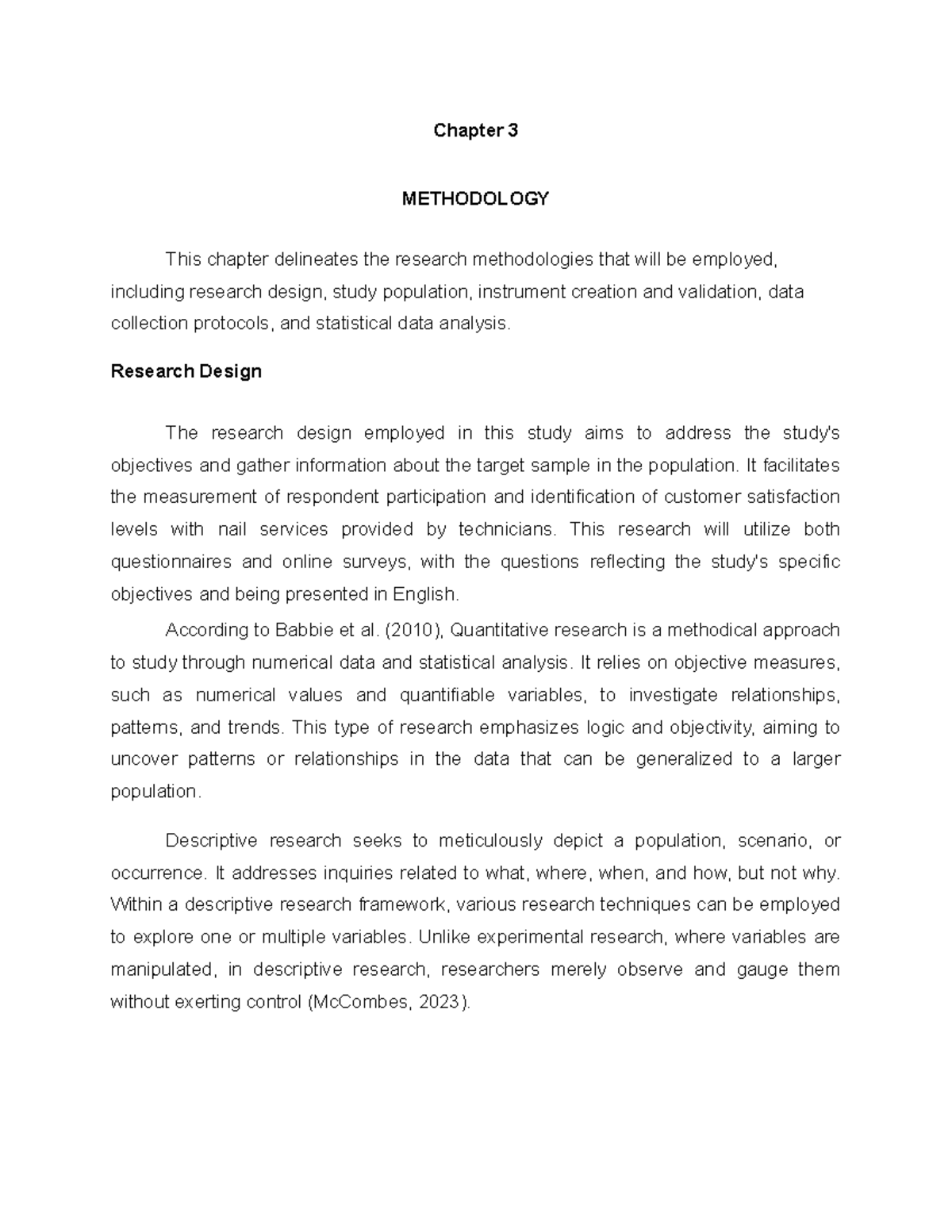 Research DI Chapter 3 Quantitative Example Have Fun Chapter 3