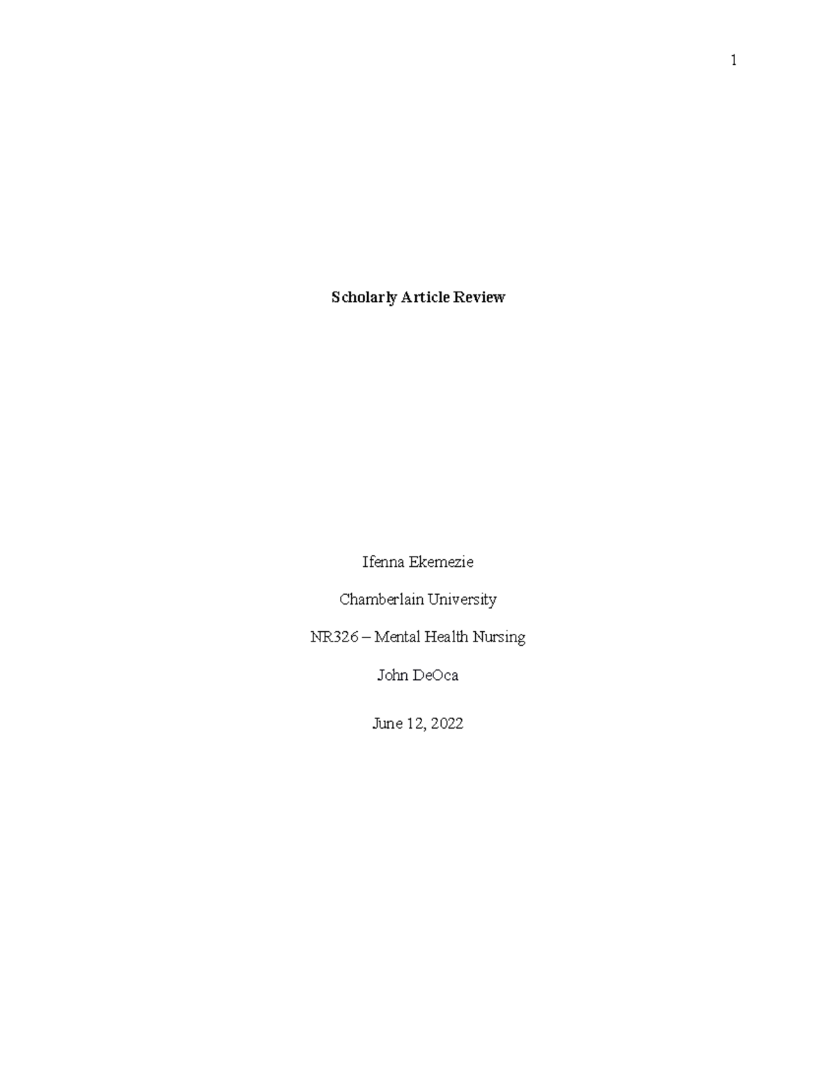 NR326 Week 6 RUA Scholarly Article Review - Scholarly Article Review ...