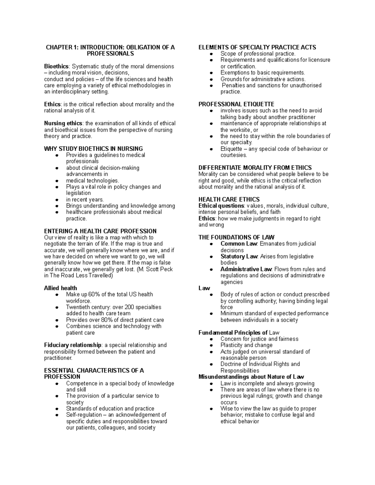 Bioethics - Summary Nursing Research - CHAPTER 1: INTRODUCTION ...