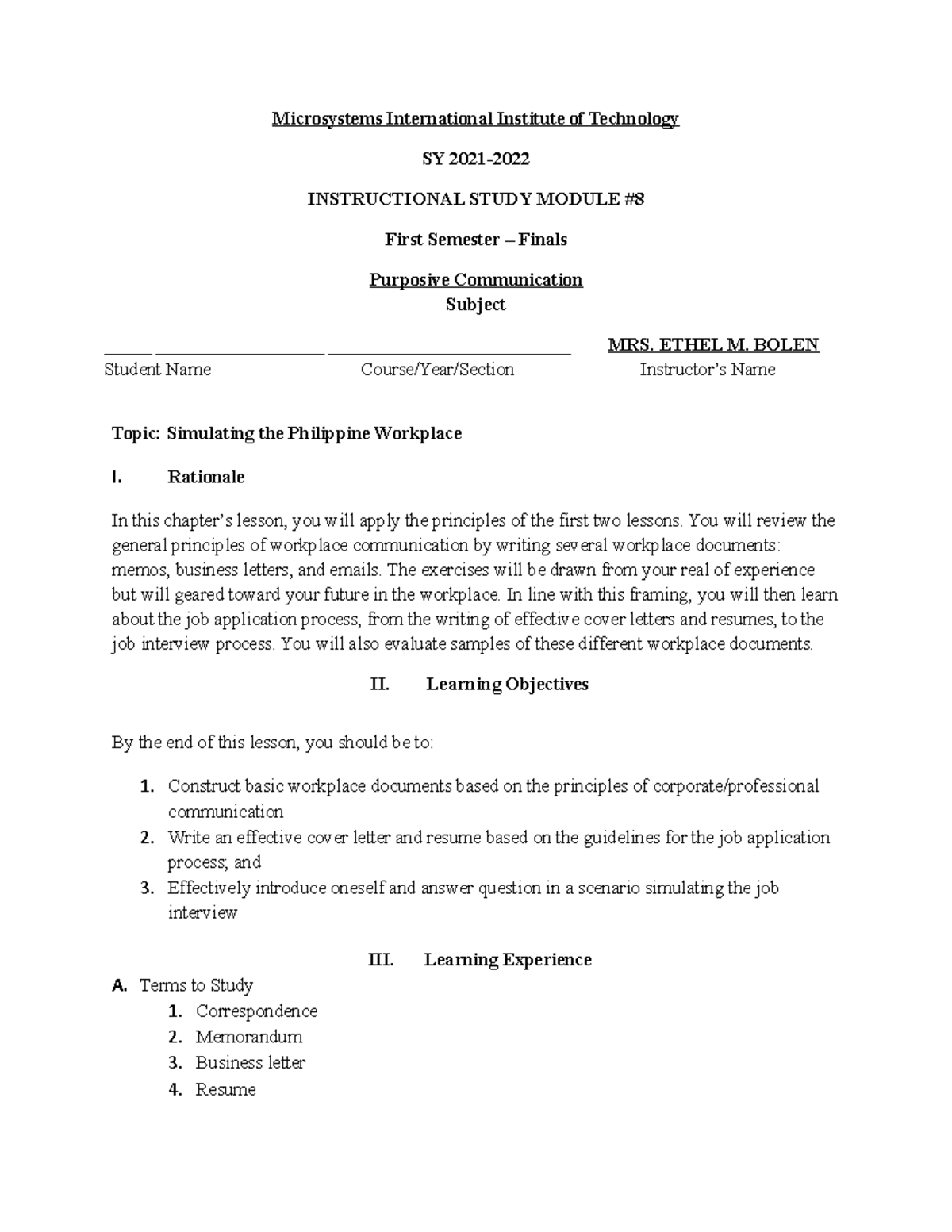 [Template] Module 8 - Purposive COMM - Microsystems International ...