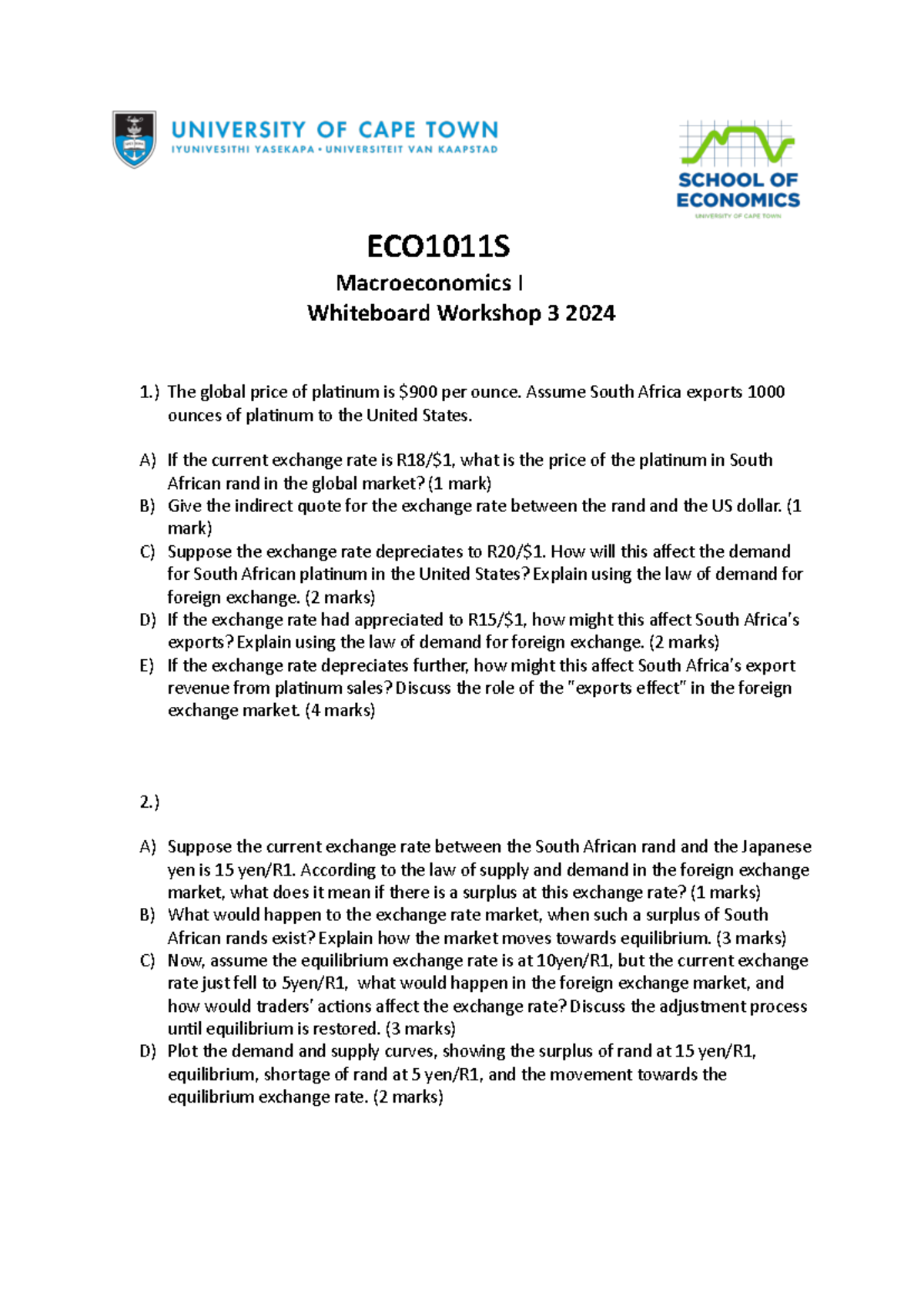 Whiteboard 3 - gyg - ECO1011S Macroeconomics I Whiteboard Workshop 3 ...