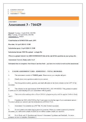 CAS 1501 Assessment 4 - Assignment 4 cas1501 explanations 2023 1 ...