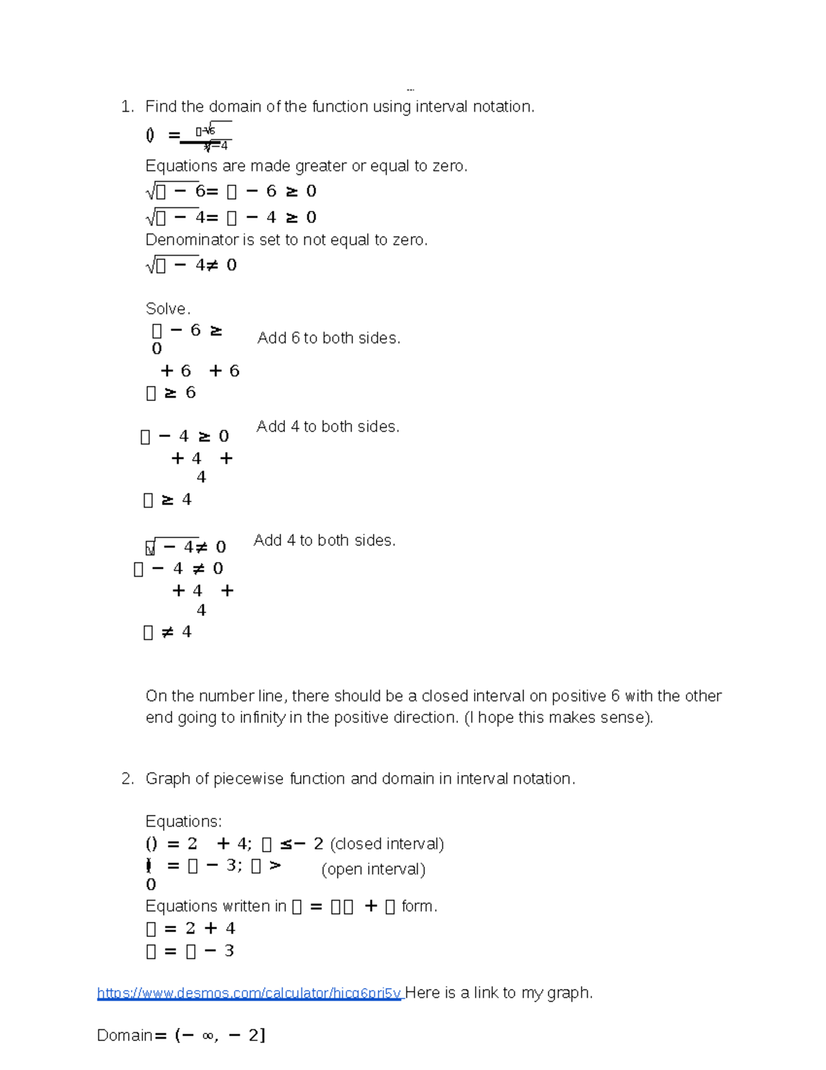 College algebra unit 1 written assignment - 𝐀 − 4 lOMoARcP Find the ...