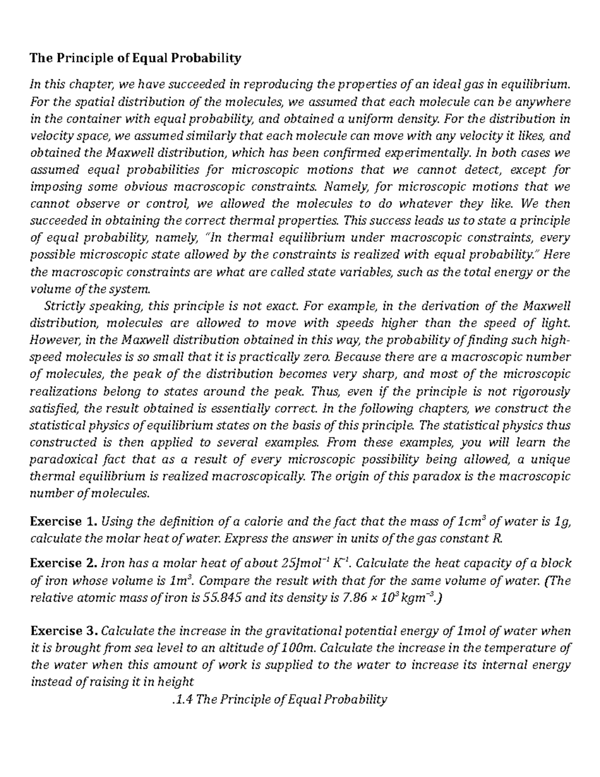The Principle of Equal Probability - For the spatial distribution of ...