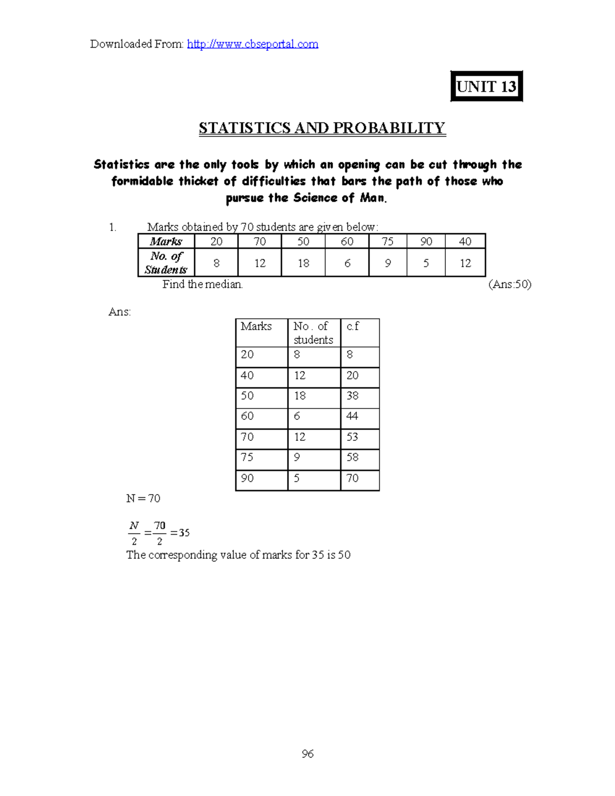 Chapter-13 (Statistics & Probability) - UNIT 13 STATISTICS AND ...
