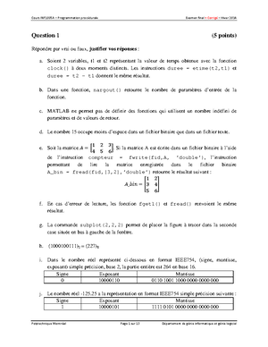 INF1005A Plan de cours - INF1005A - Programmation procédurale Département de génie informatique ...