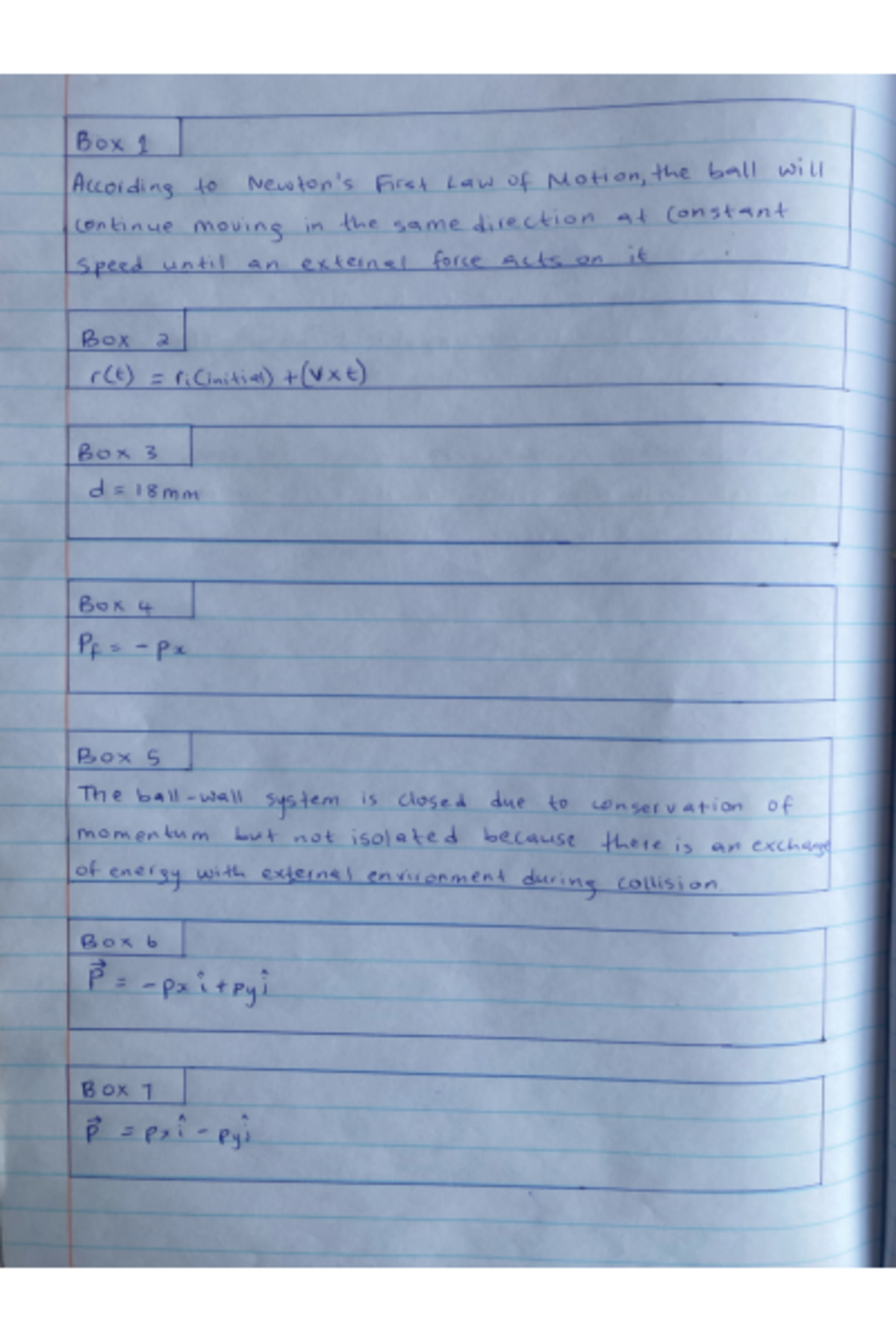 Computer lab 3 Part A - Box 1 According to First Law of Motion, the ball will continue moving in ...