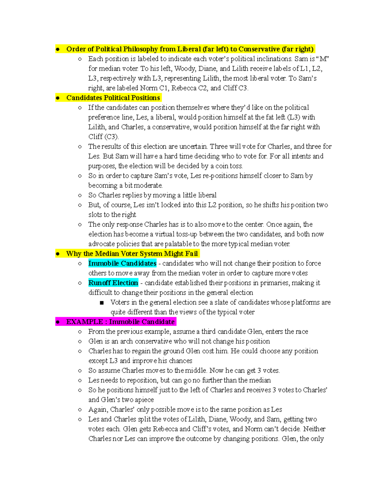 Candidates - Order of Political Philosophy from Liberal (far left) to ...