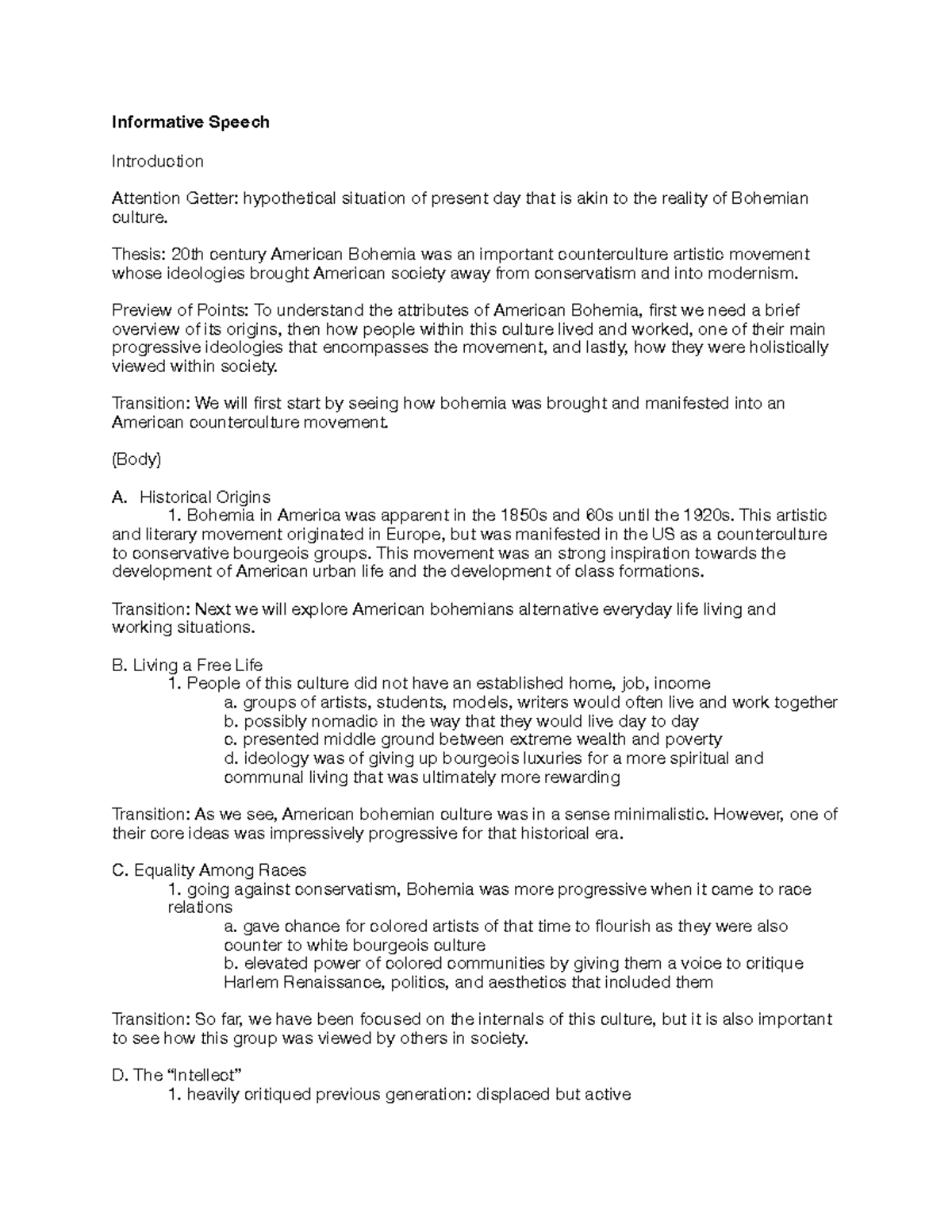 Intro speech assignment - Informative Speech Introduction Attention ...