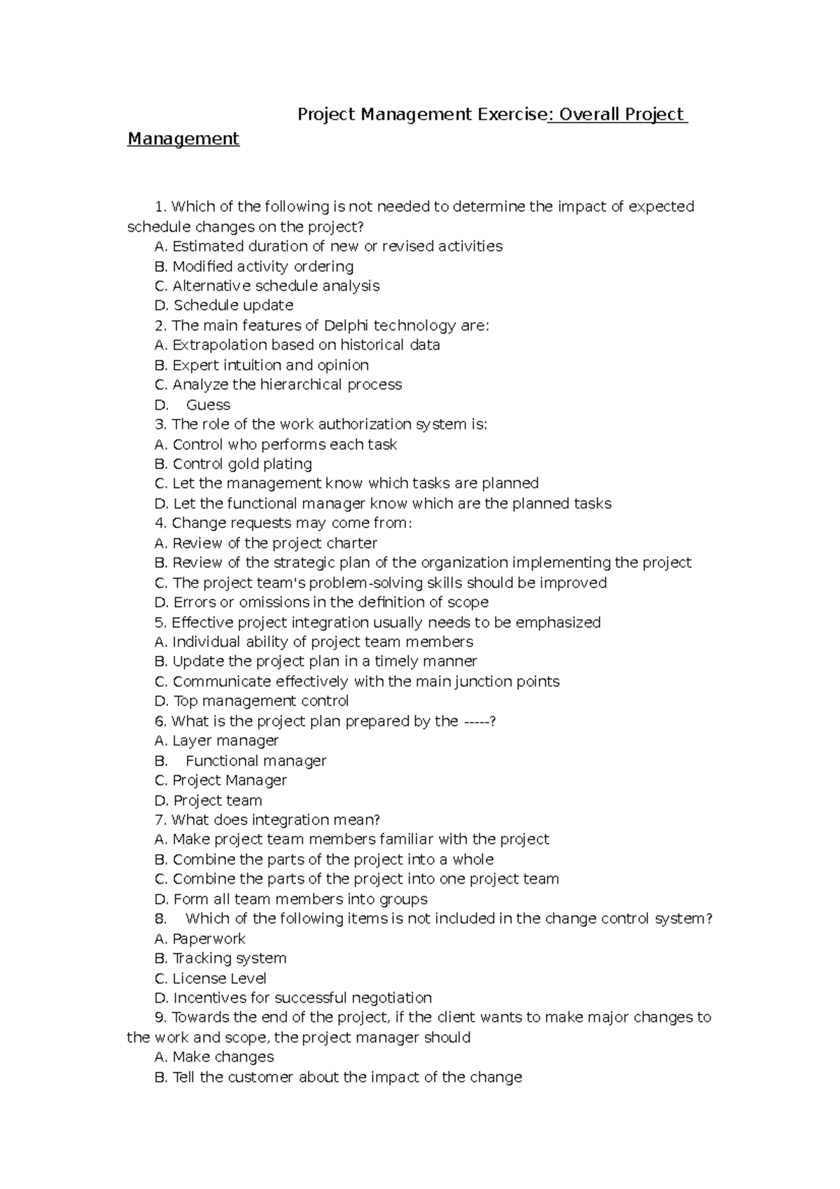 CIS 245 Project Management Exercise - Project Management Exercise ...