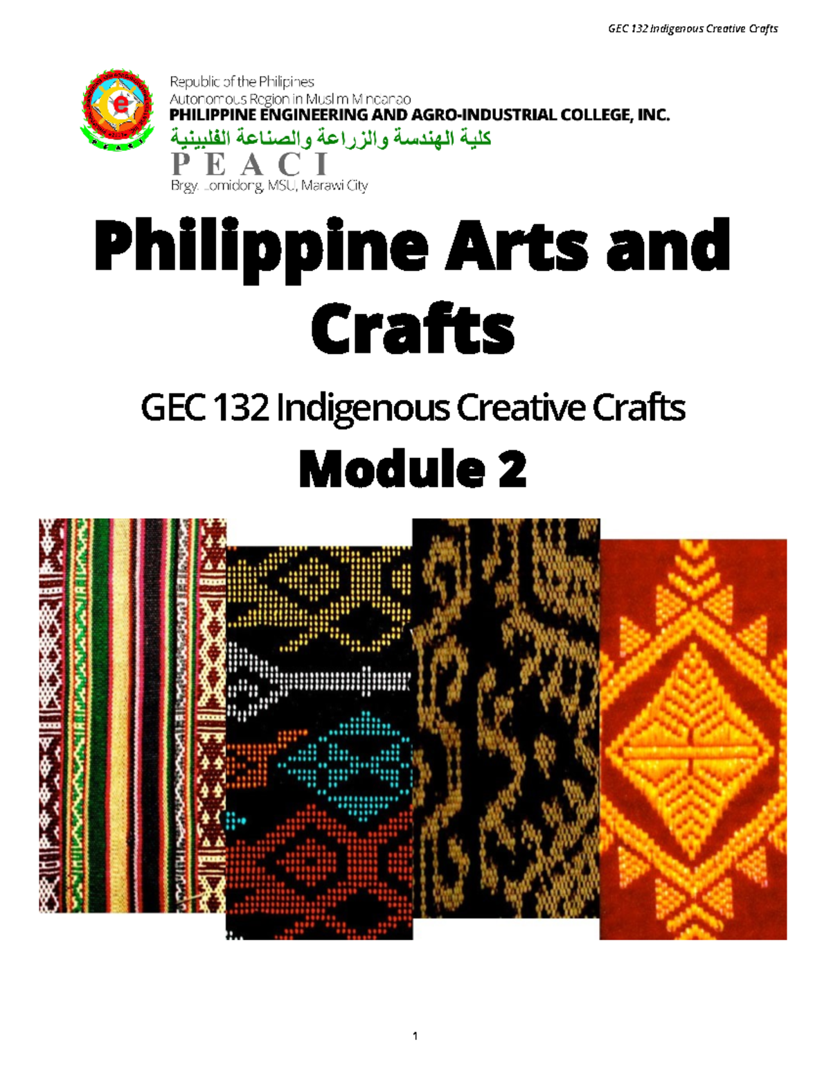 Indigenous Creative Crafts - Philippine Arts and Crafts GEC 132 ...