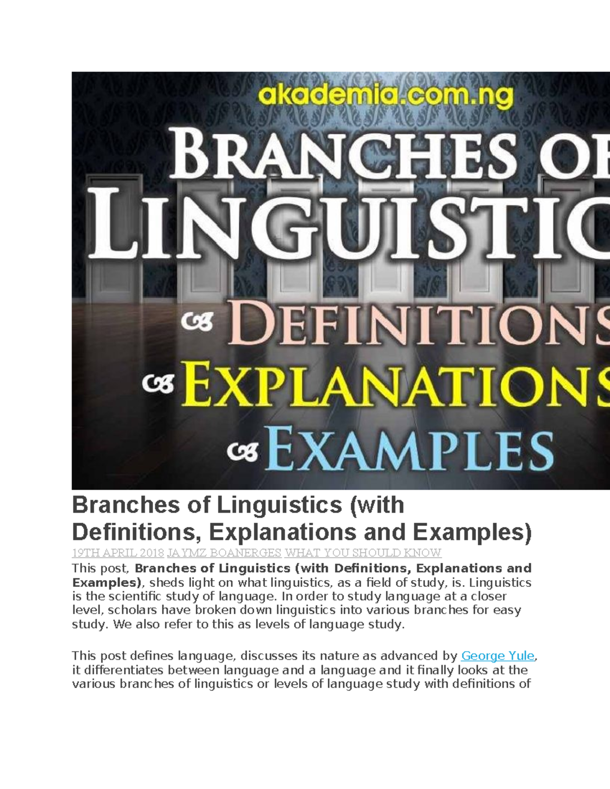 Branches of Linguistics-word - Linguistics ####### is the scientific ...