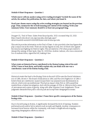 ARIA Test Worksheet - The A.R.I Test Worksheet The following questions ...