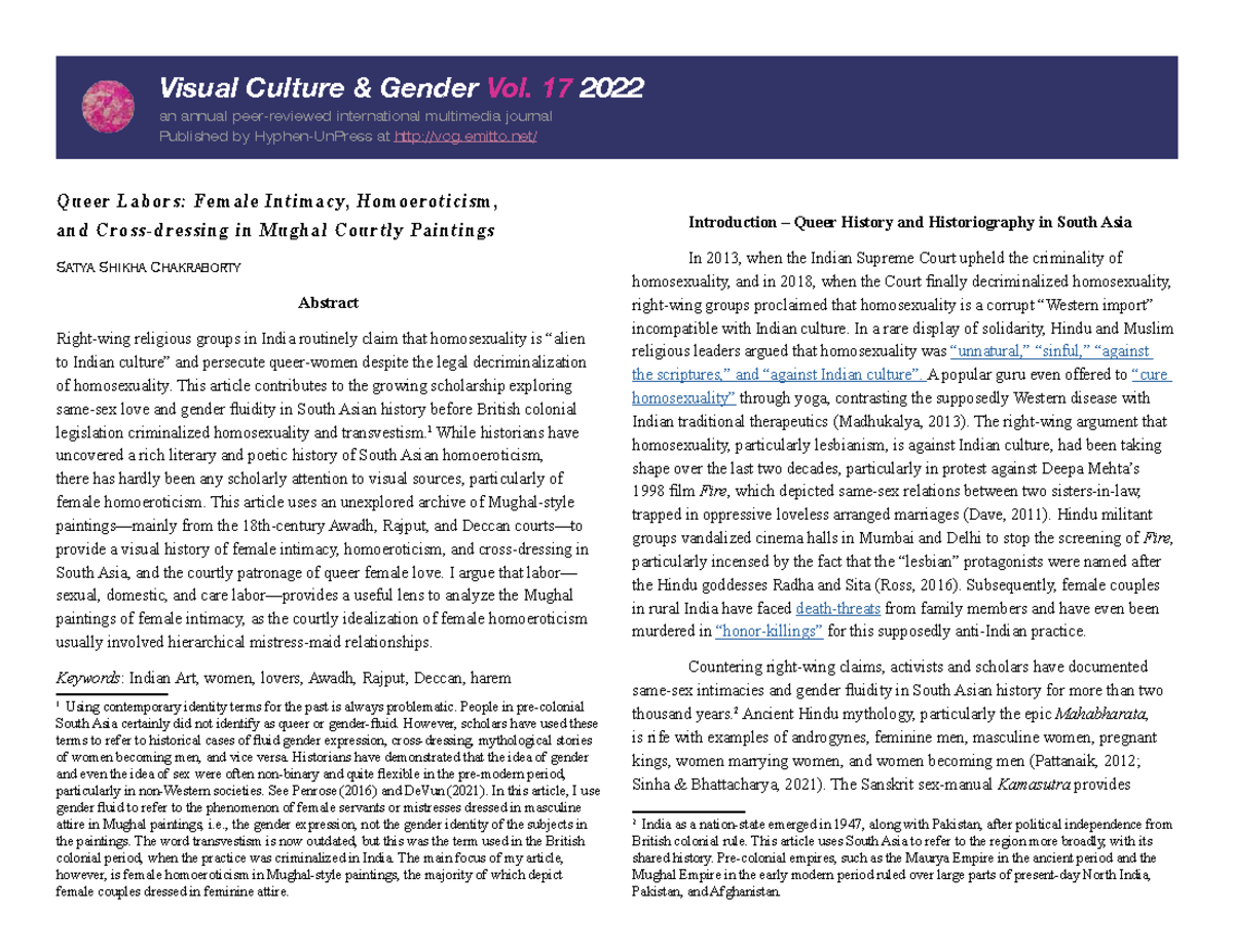 Queer Labors Female Intimacy Homoeroticism - Visual Culture & Gender ...