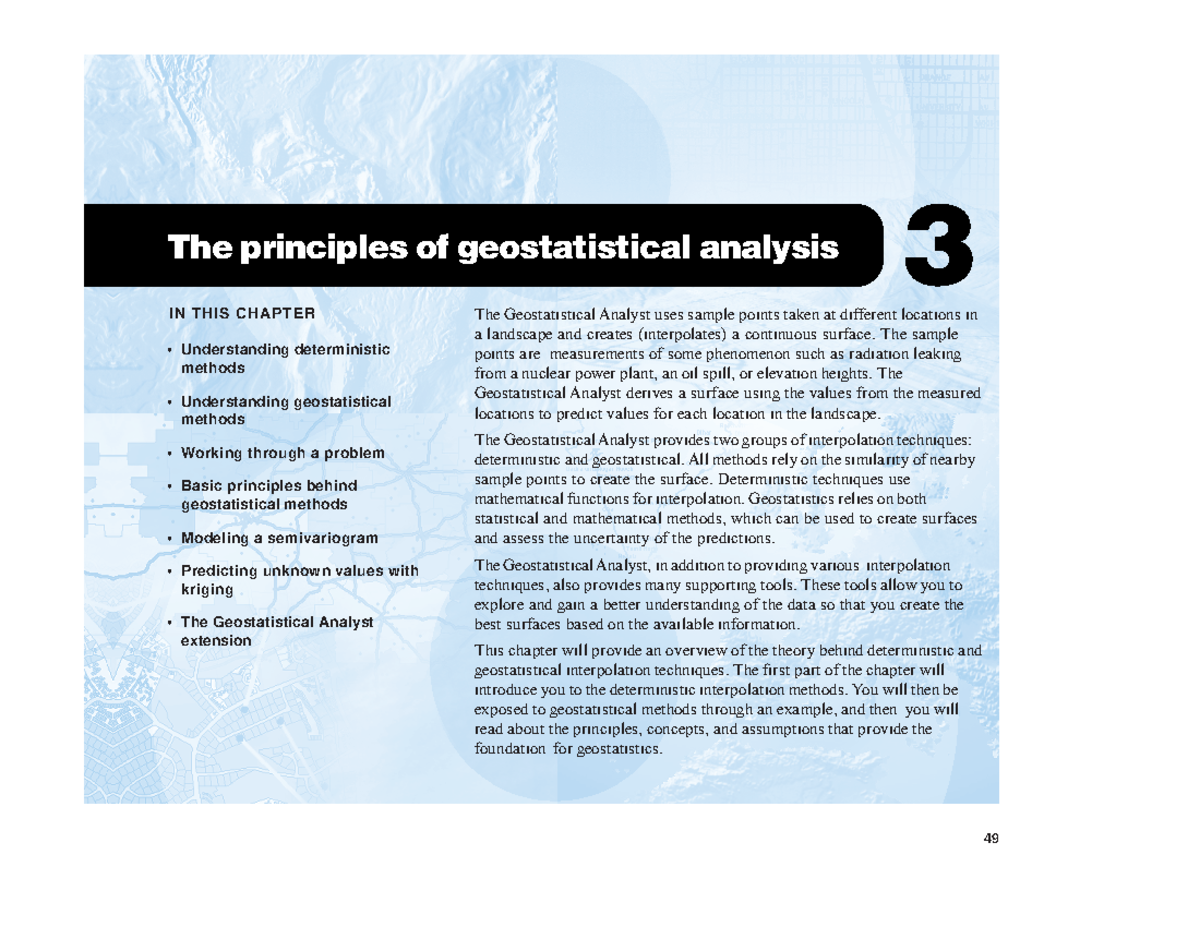 Ch3 Principles - The principles of geostatistical analysis IN THIS ...