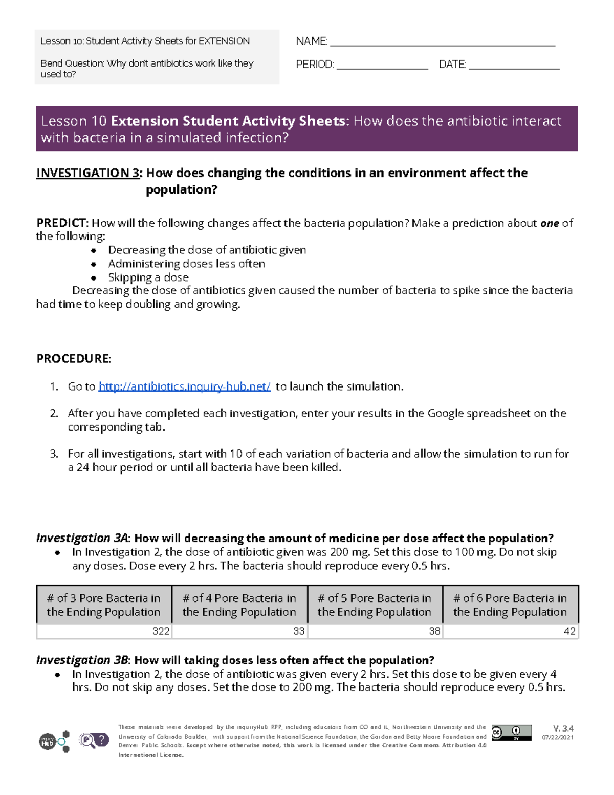 10.2a Student Activity Sheet Extension Lesson 10 Bend 1 Addie Evolution ...