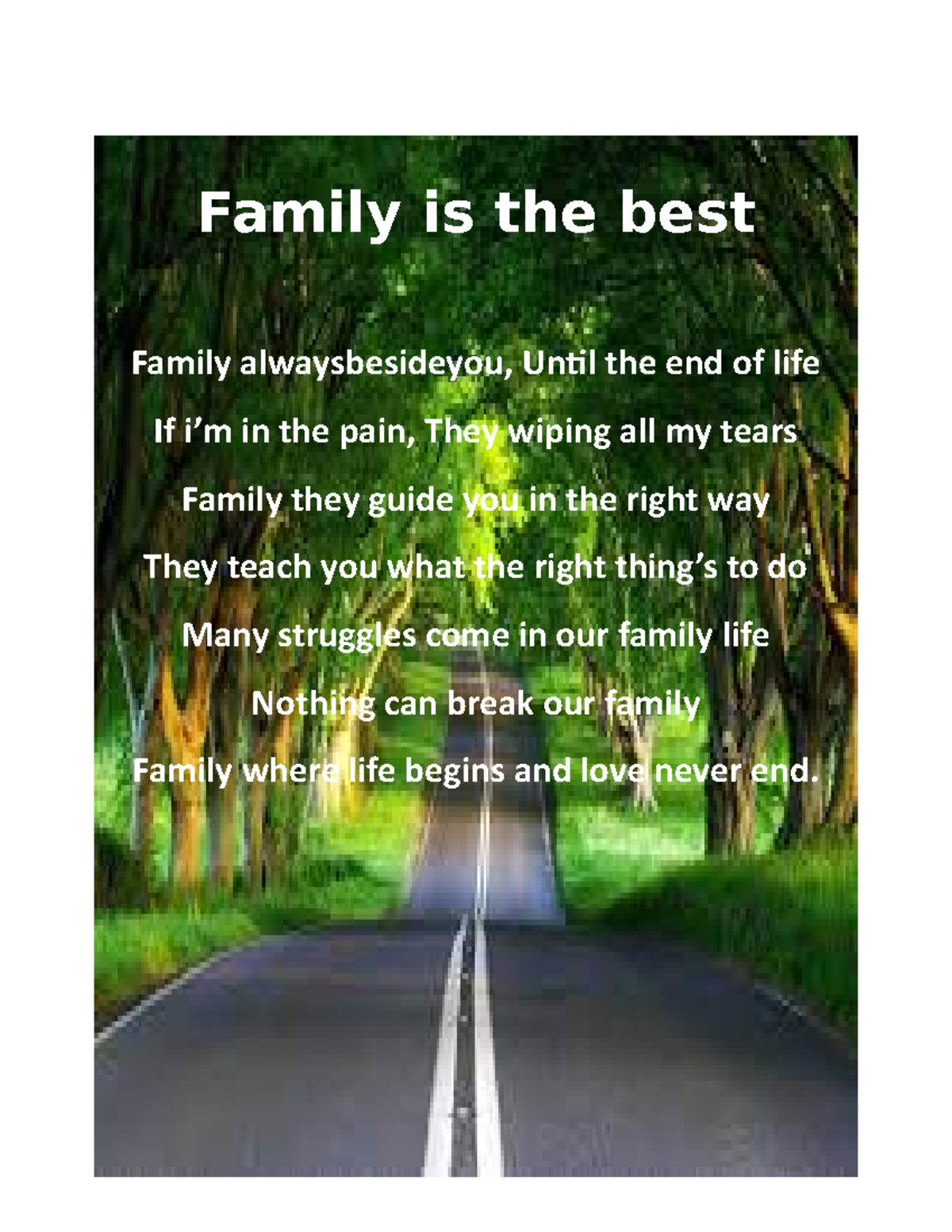 Creative writing - Lecture notes 1 - Family is the best Family ...