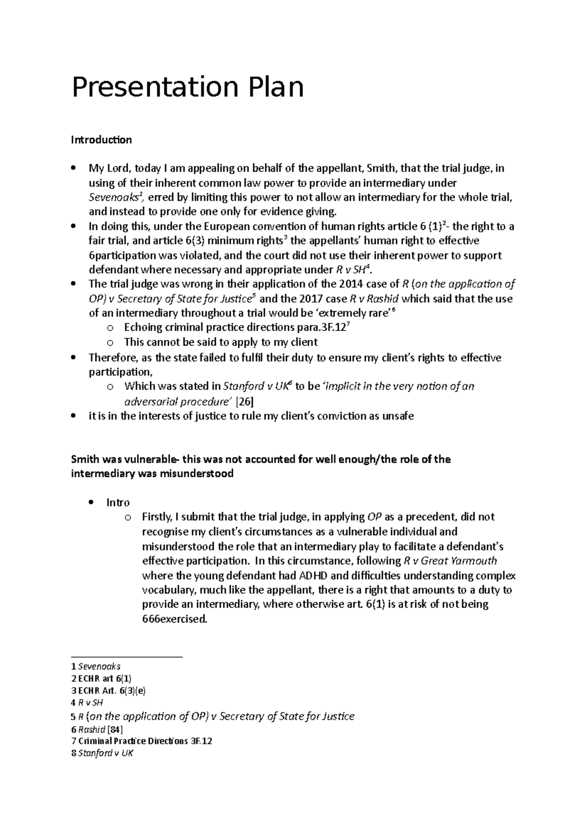 Presentation Plan summative - Presentation Plan Introduction My Lord ...