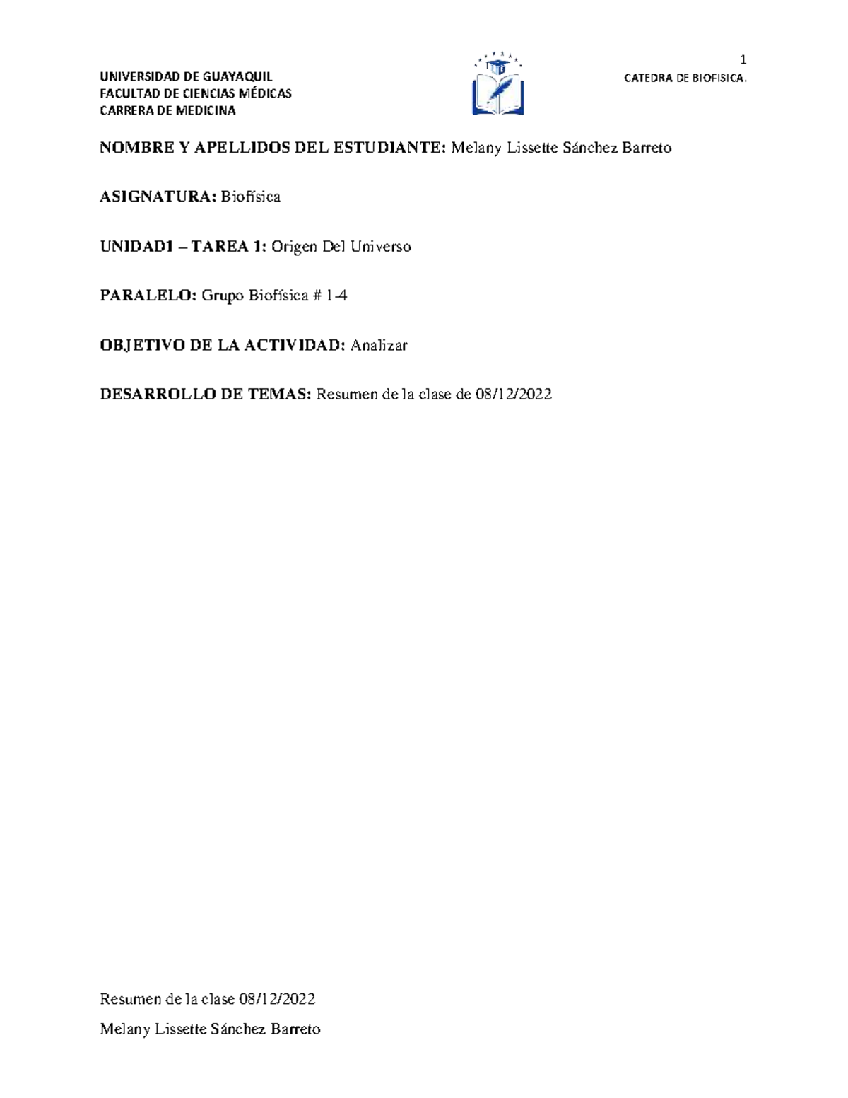 Tarea 2 - sdvsd - UNIVERSIDAD DE GUAYAQUIL FACULTAD DE CIENCIAS MÉDICAS ...